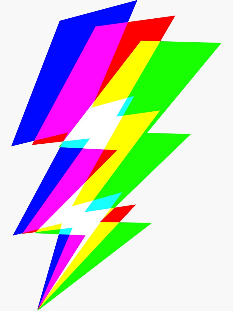 "Rainbow Lightning Bolt" Sticker for Sale by timmytots | Redbubble