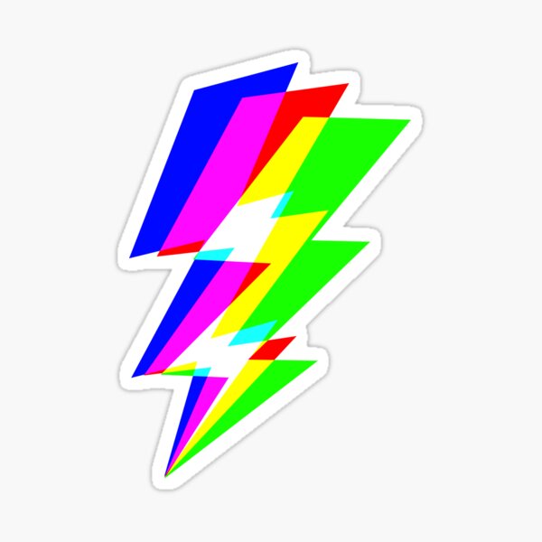 "Rainbow Lightning Bolt" Sticker for Sale by timmytots | Redbubble