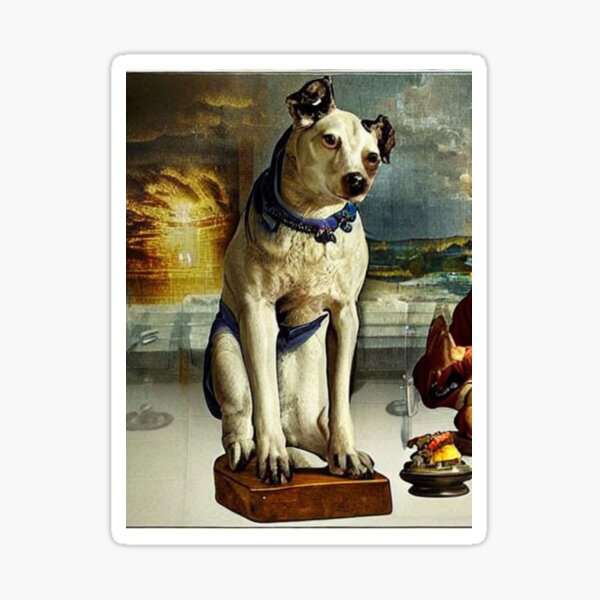 "Nipper, The RCA Dog Last Supper" Sticker for Sale by NipperTheDog ...