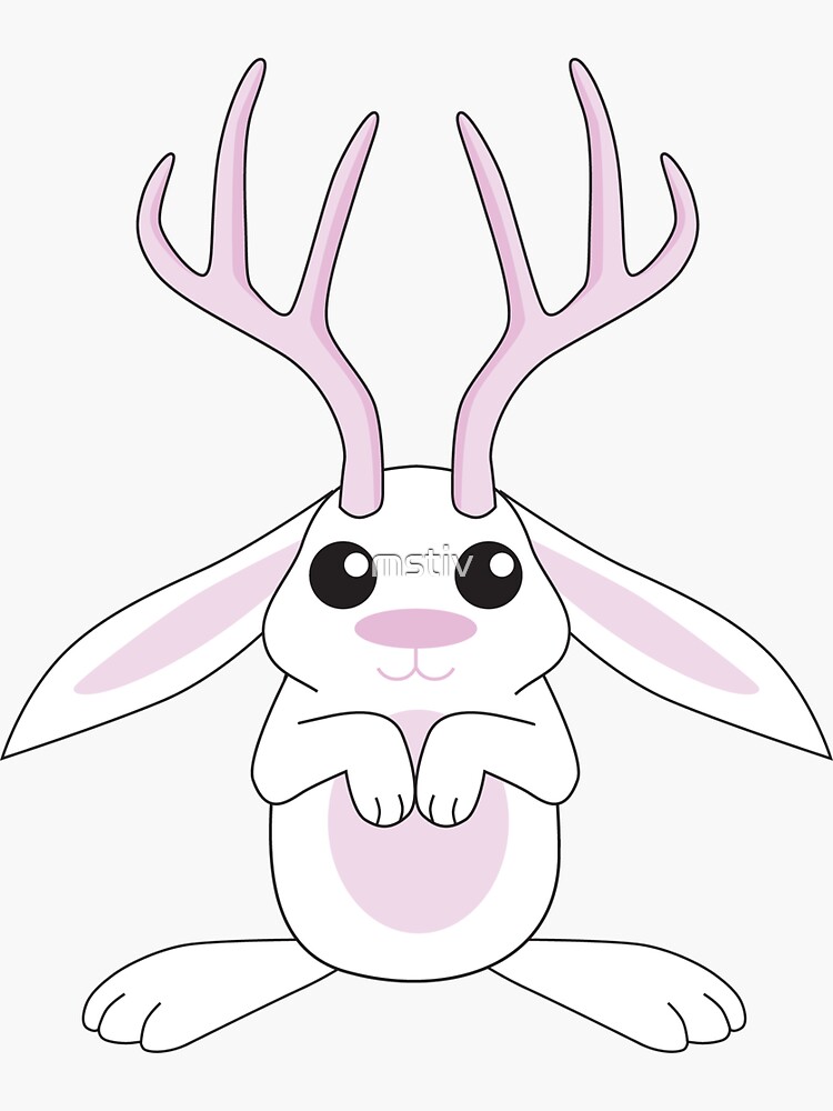 "White Jackalope" Sticker by mstiv | Redbubble