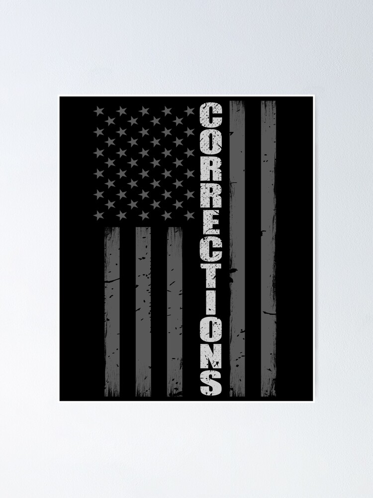 "Corrections Officer Thin Silver Line American Flag" Poster for Sale by ...
