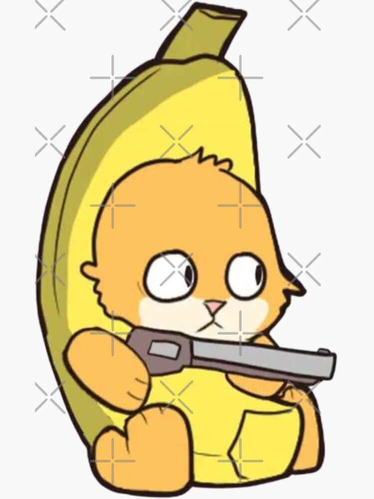 "Banana cat fun cat meme " Sticker by soufjad | Redbubble
