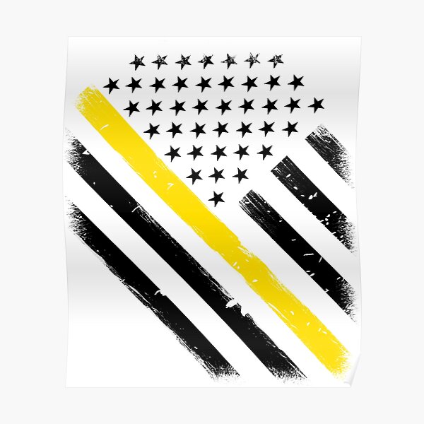 "Thin Gold Line 911 Dispatcher American Flag" Poster by bluelinegear ...
