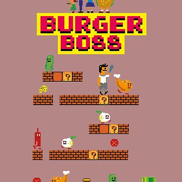 "Burger Boss pixel art" Sticker for Sale by AngelynAllai | Redbubble