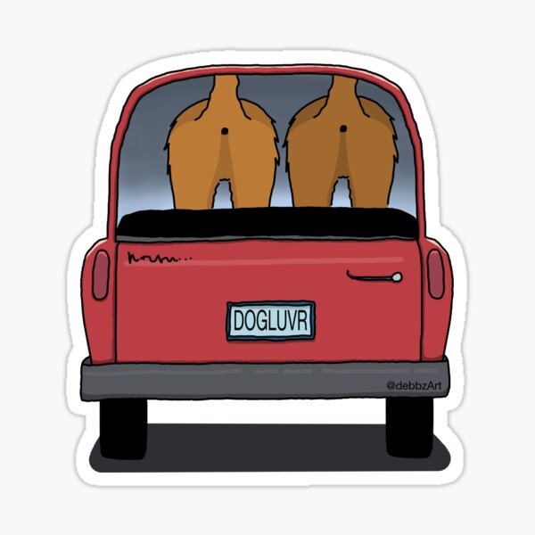 "Moon Doggies" Sticker by DebbzArt | Redbubble