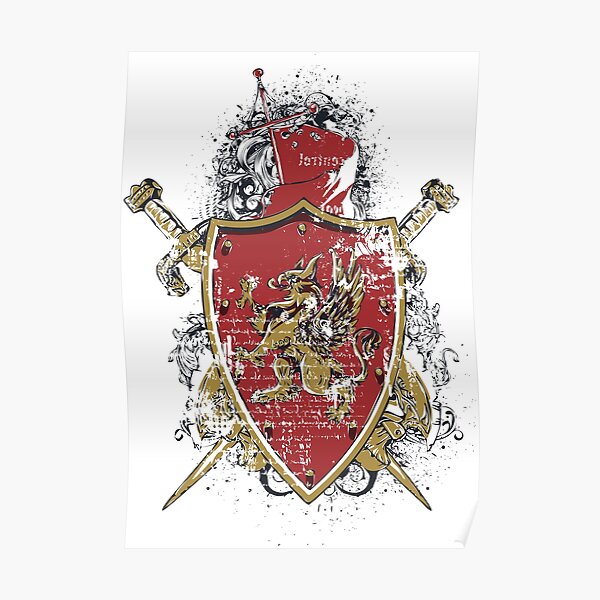"BEAUTIFUL OLD KNIGHT COAT OF ARMS - A Cool Knight And King Emblem With ...