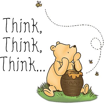 "Think Winnie the Pooh" Sticker for Sale by dewey-temika | Redbubble