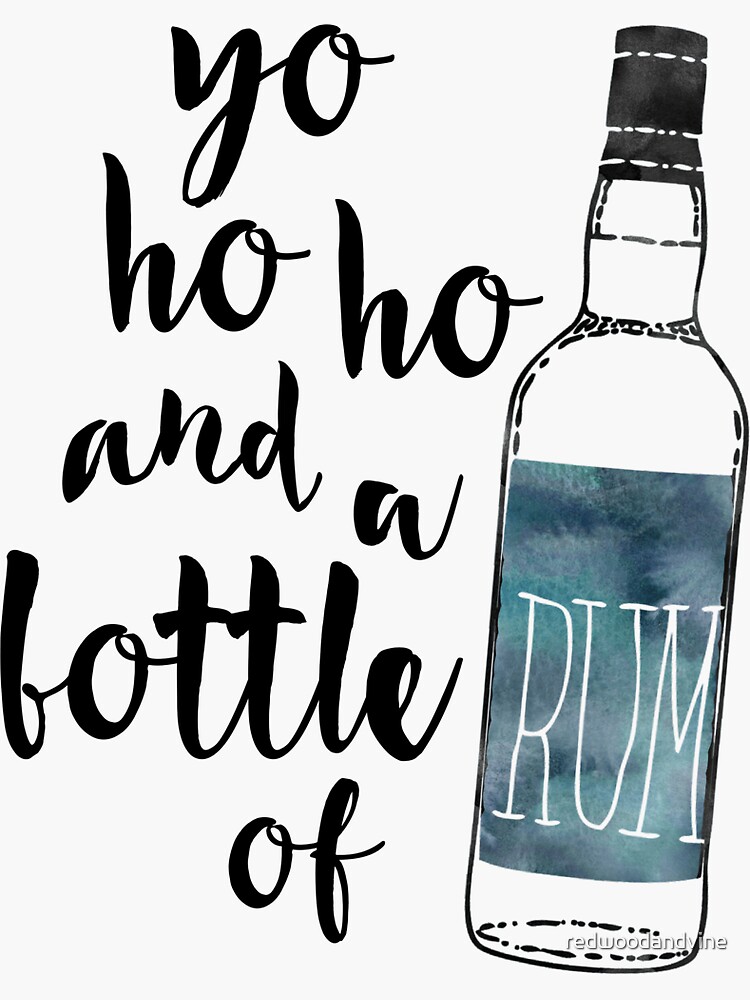 "Bottle of Rum" Sticker for Sale by redwoodandvine | Redbubble