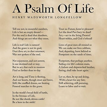 "A Psalm Of Life - Henry Wadsworth Longfellow Poem - Literature ...