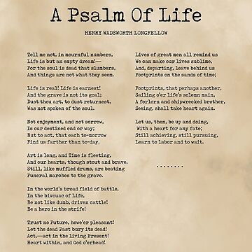 "A Psalm Of Life - Henry Wadsworth Longfellow Poem - Literature ...