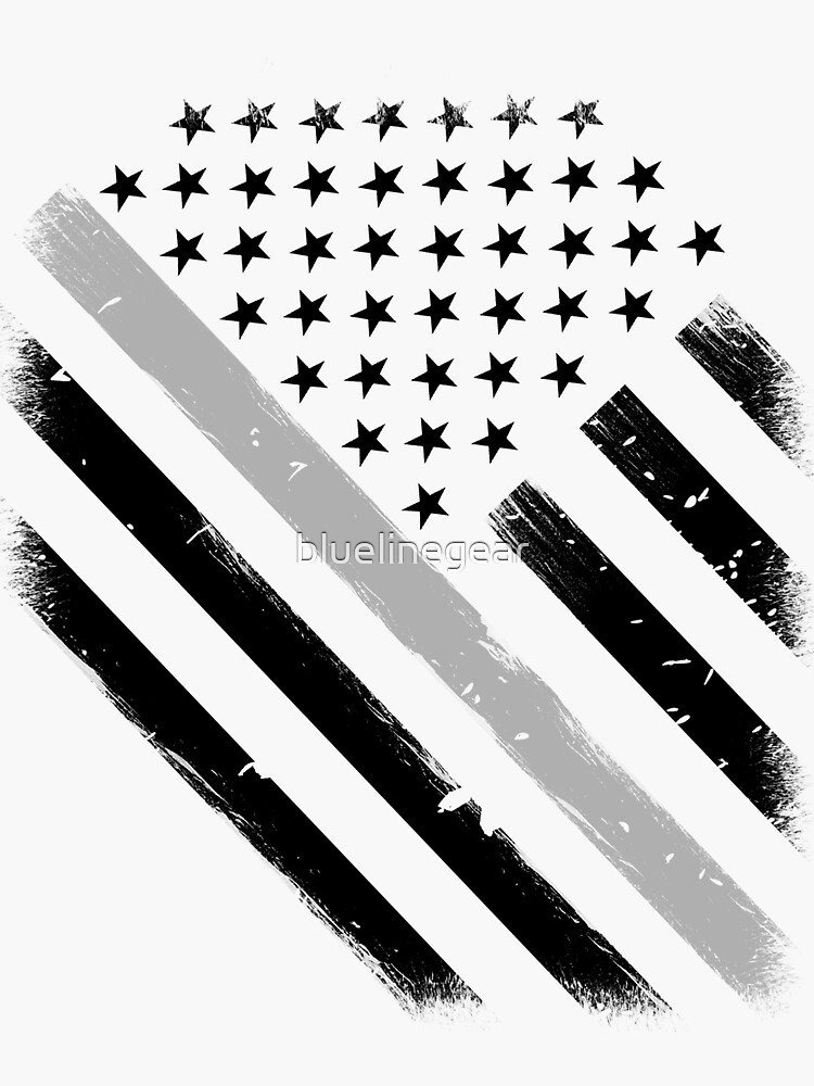 Thin Silver Line Flag Corrections Officer Sticker For Sale By