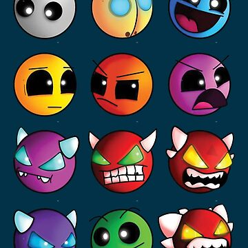 "geometry dash difficulty demon faces " Art Print for Sale by ...