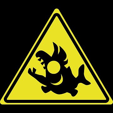 "Salmon Run Warning Sign" Sticker for Sale by galaxydaydreams | Redbubble