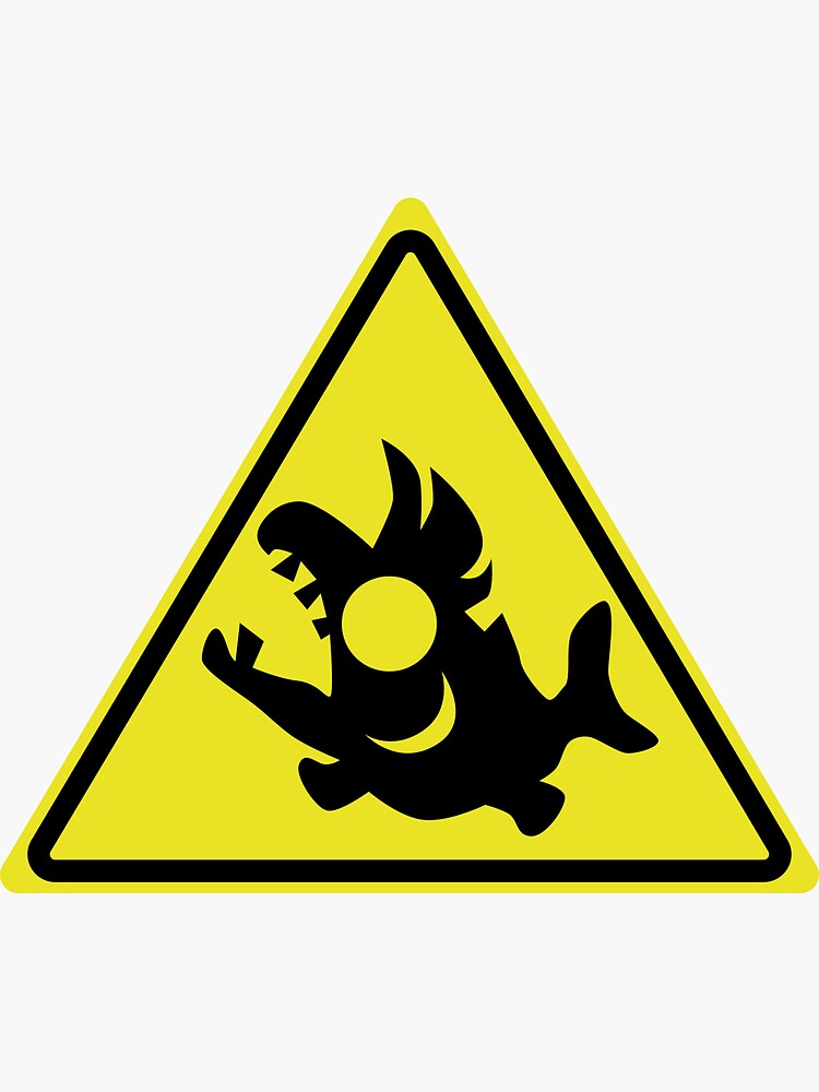 "Salmon Run Warning Sign" Sticker for Sale by galaxydaydreams | Redbubble