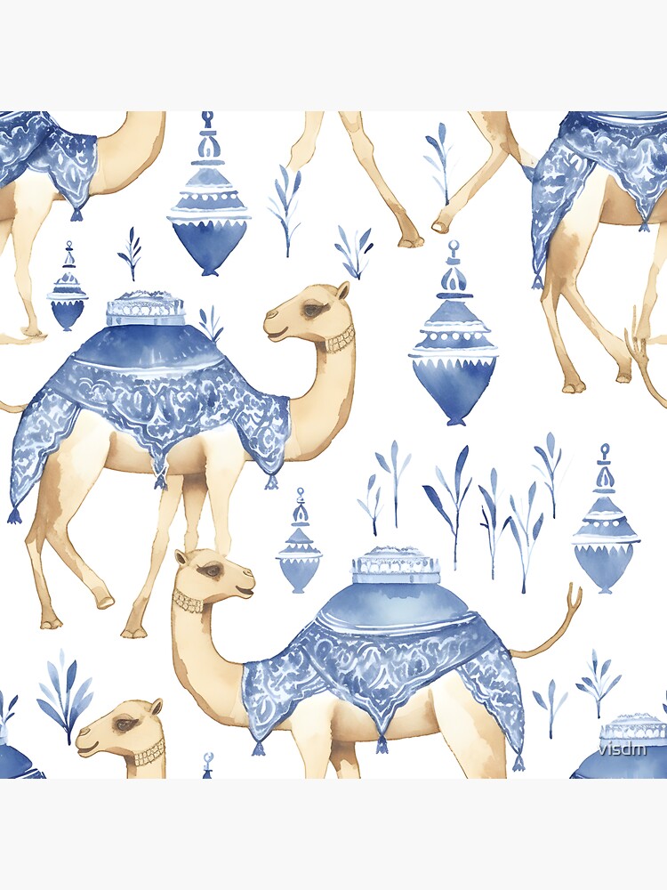 "Quirky Blockprint Camel Print" Sticker for Sale by visdm | Redbubble