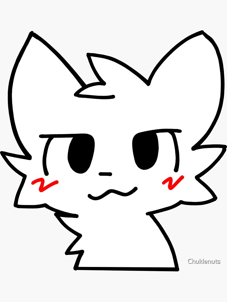 "Blushing cat" Sticker by Chuklenuts | Redbubble