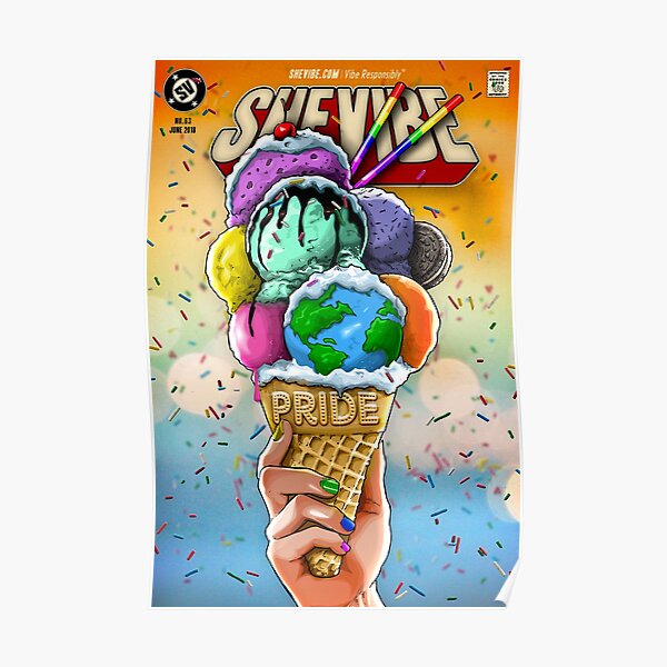 "Pride Ice Cream" Poster for Sale by shevibe | Redbubble