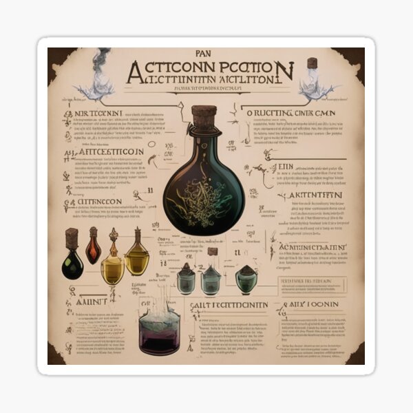 "Magic Potion Recipes" Sticker for Sale by omerrf | Redbubble