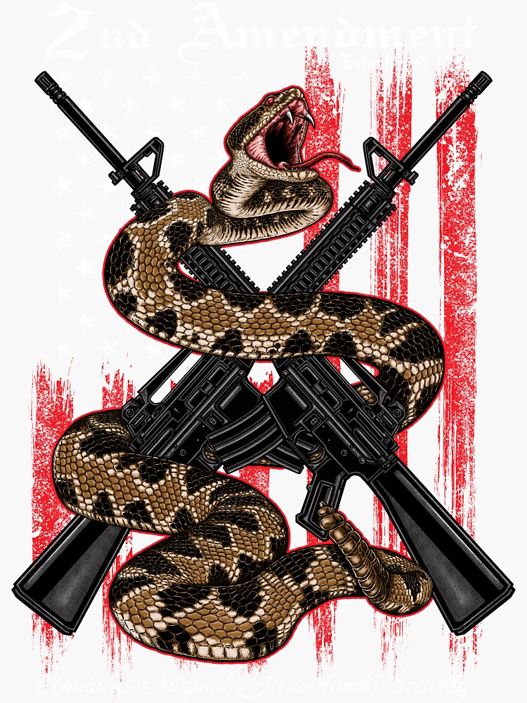 "2nd Amendment Snake Guns USA 2" Sticker for Sale by raymo442 | Redbubble