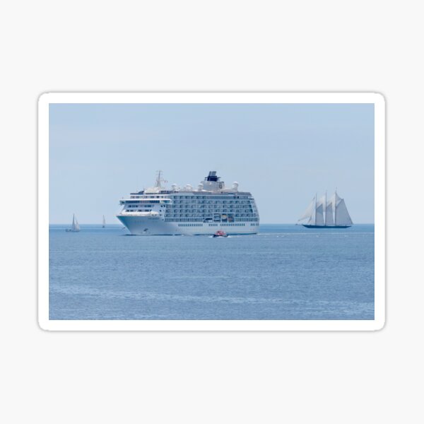 "The World Cruise Ship and Adix Schooner" Sticker for Sale by ...