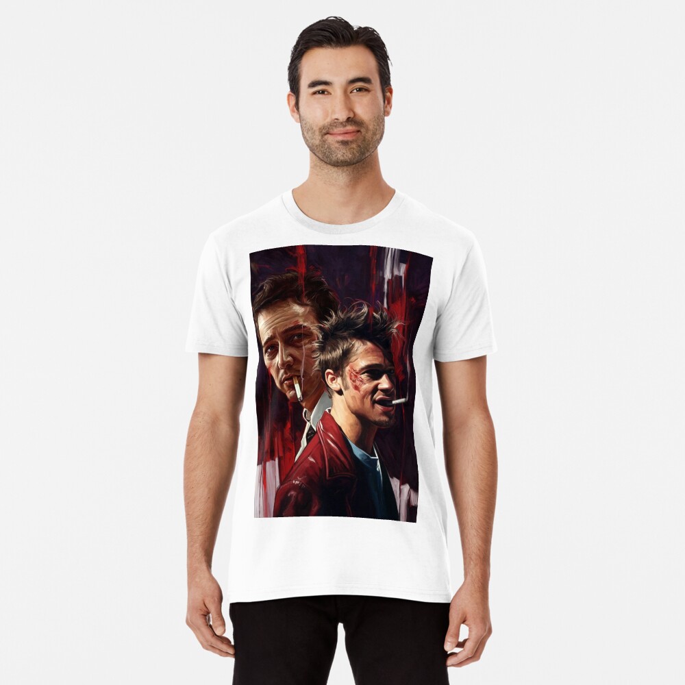 "Fight Club Tyler Durden And The Narrator Smoking Drawing" Sticker for ...