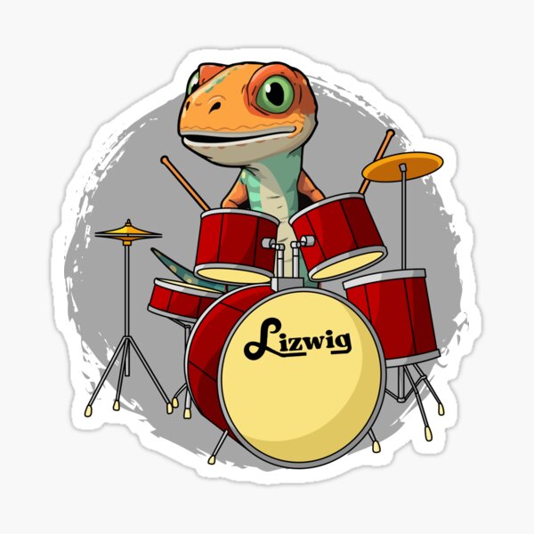 "Lizard Drummer" Sticker for Sale by americancheez | Redbubble
