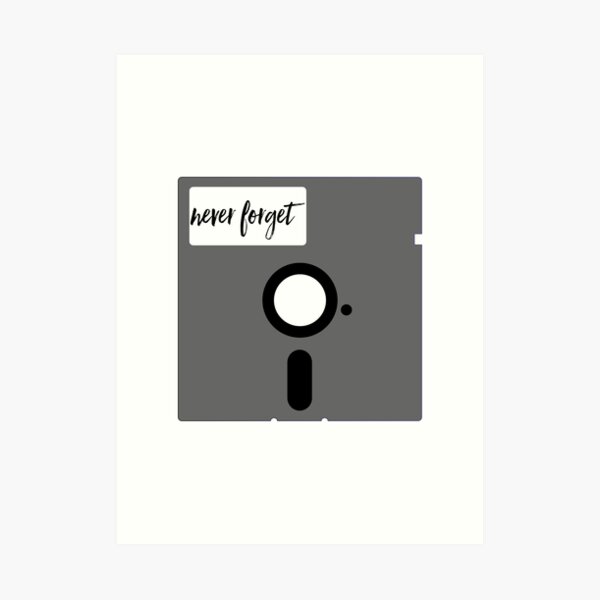 "Never forget floppy disk 5.25" diskette nerd geek computer 1980s 80s ...