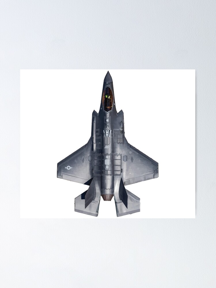 "Lockheed Martin F35 Lightening Fighter Jet top view US Air Force ...