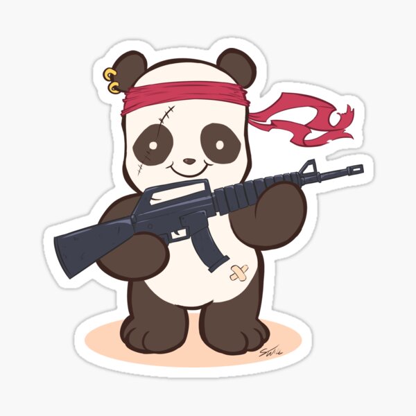 "GUN PANDA" Sticker for Sale by SilentWill94 | Redbubble