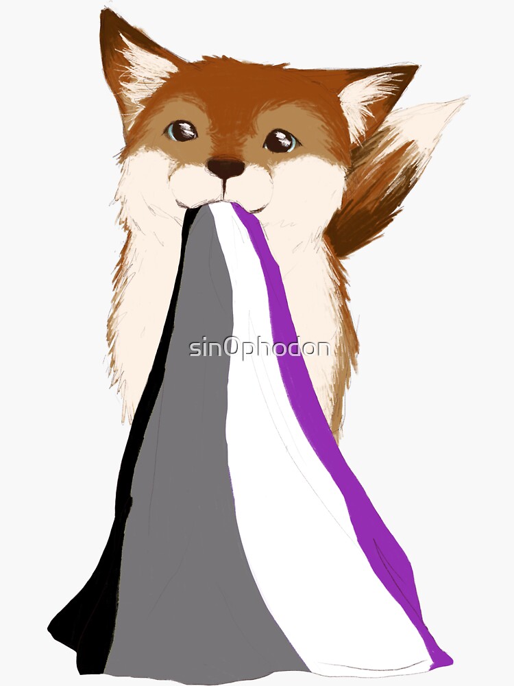 "asexual pride flag fox " Sticker for Sale by sin0phodon | Redbubble