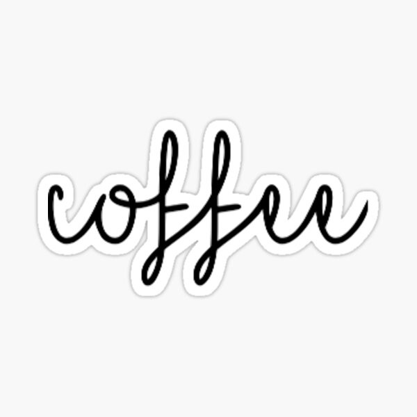 "Script Coffee" Sticker for Sale by Claire Andrews | Redbubble