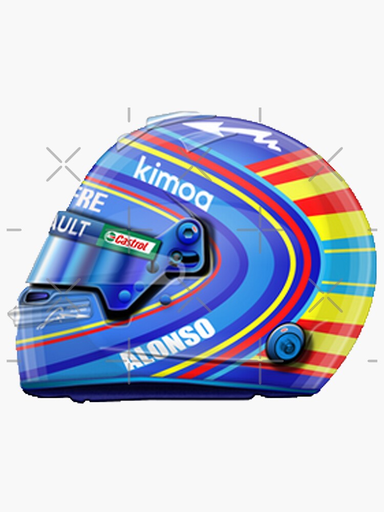 "Fernando Alonso Alpine 2021 Helmet " Sticker by Sacrebleu7 | Redbubble