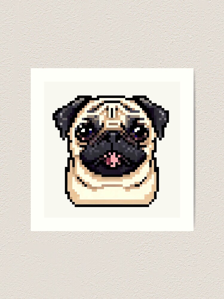 Realistic Pixel Art Pug