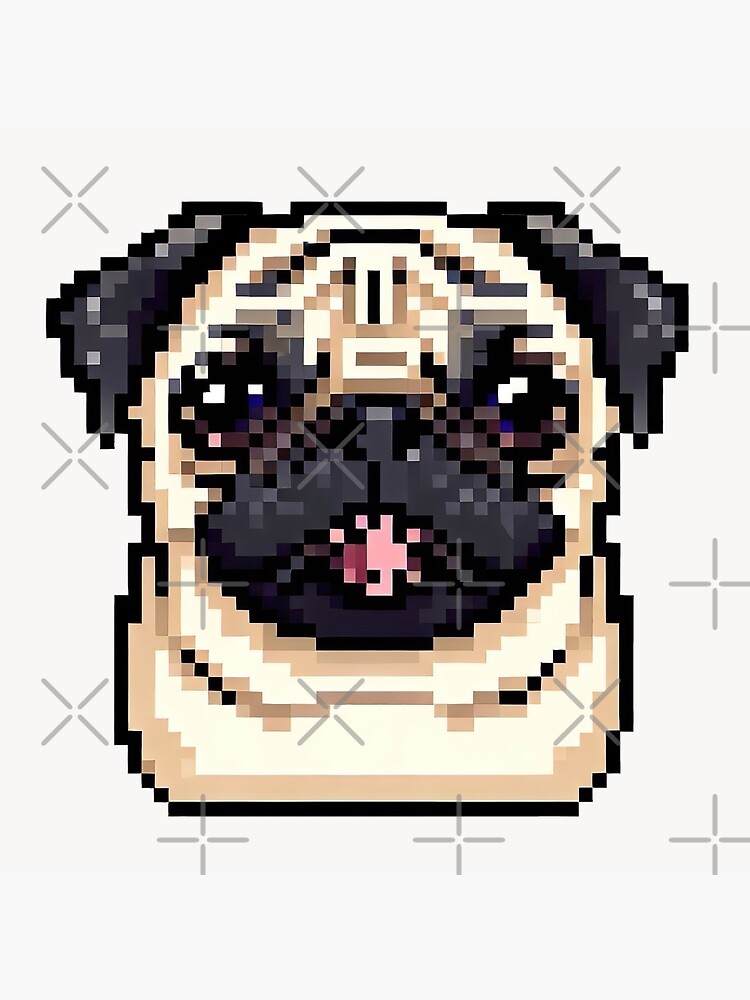 Realistic Pixel Art Pug