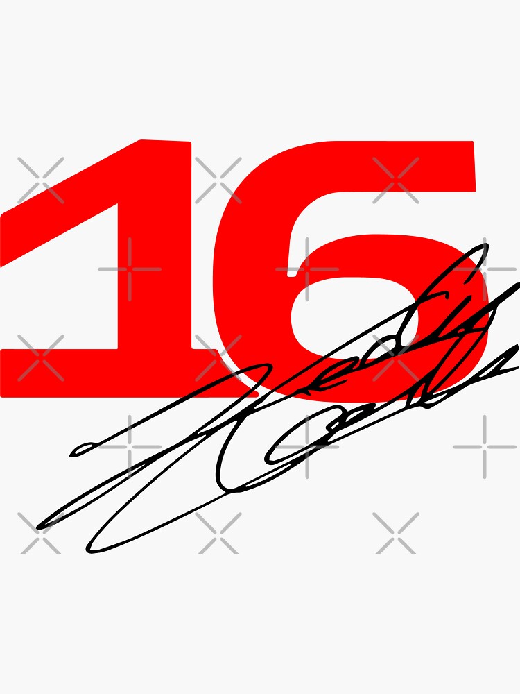 "Charles Leclerc number and signature" Sticker for Sale by Tomm-09 ...