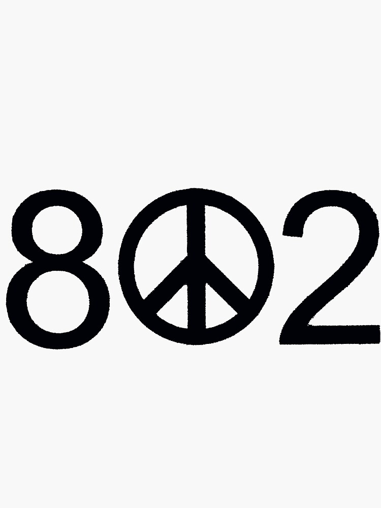 "Vermont 802 Peace Sign" Sticker by alittlebluesky | Redbubble