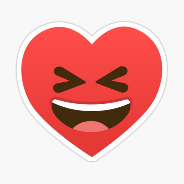 "Laughing Hard, LOL Red Heart Emoji" Sticker for Sale by ScrappyDesigns ...