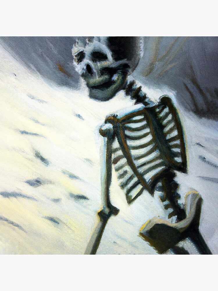 "Skeleton And Snow - Painting" Poster for Sale by R4ndomArt | Redbubble