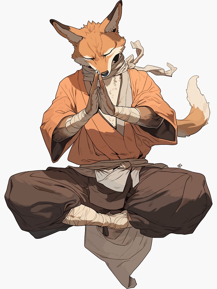 "Cute Fox Monk - Graphic For Dungeons and Dragons Fans, Kids and Adults ...
