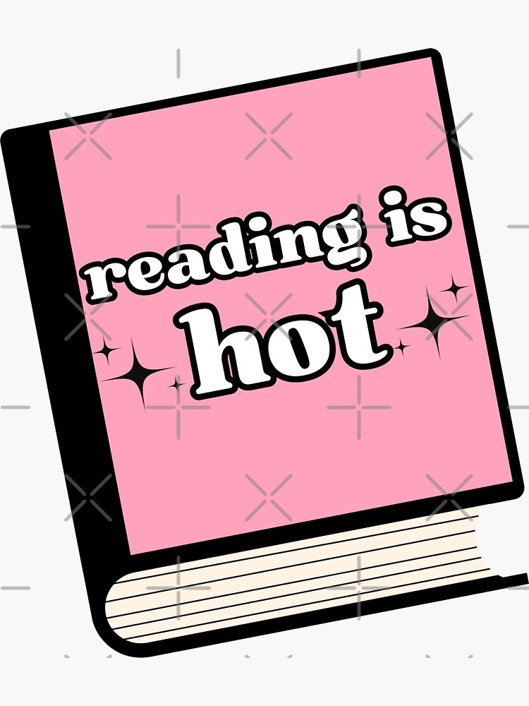 "Reading is hot - cute book" Sticker for Sale by Design Haven | Redbubble