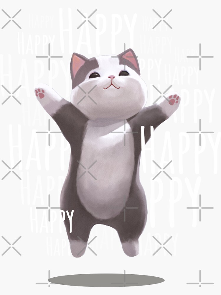 "Happy Happy Happy Cat Meme" Sticker for Sale by Mashz | Redbubble