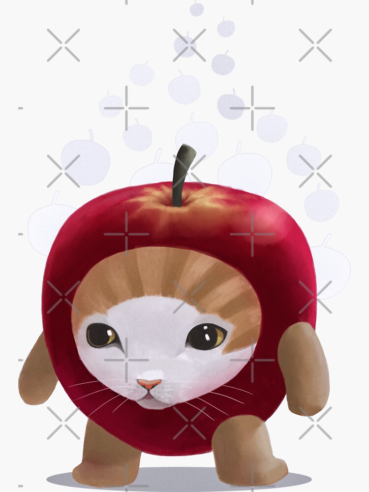 "Apple Cat Meme" Sticker for Sale by Mashz | Redbubble