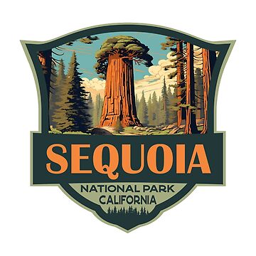 "Sequoia National Park Illustration Travel Retro Badge" Sticker for ...