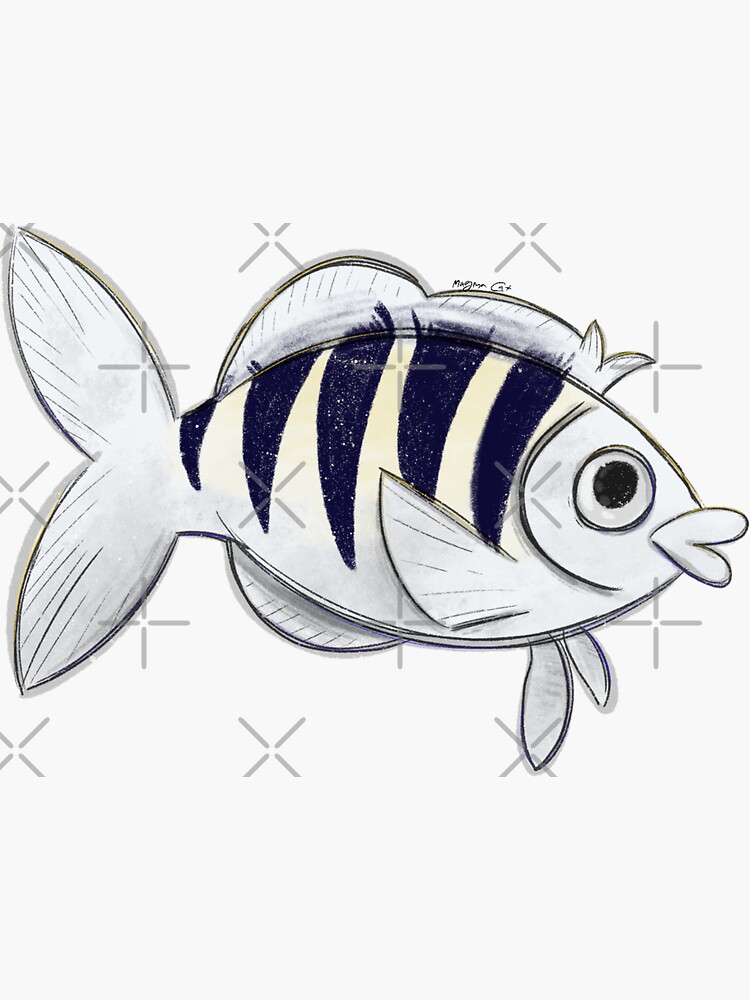 "Creepy Fish" Sticker for Sale by MagmaCat | Redbubble