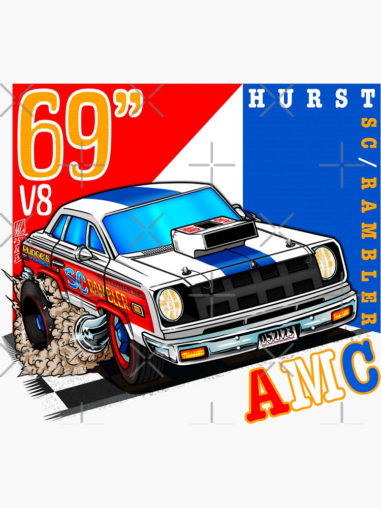 "69" Hurst SC/rambler" Sticker for Sale by thepudgester00 | Redbubble