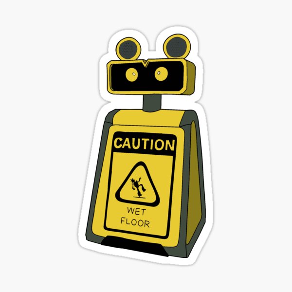 "FNAF Wet Floor Sign Bot" Sticker for Sale by freaky-geek | Redbubble