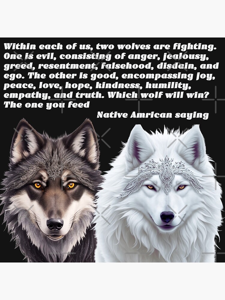 "Two Wolves Within - Good vs. Evil Inspirational Design" Poster for Sale by ImaginVibes | Redbubble