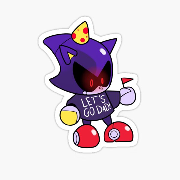 "Metal Sonic "LET'S GO DAD!"" Sticker for Sale by gettheglam | Redbubble