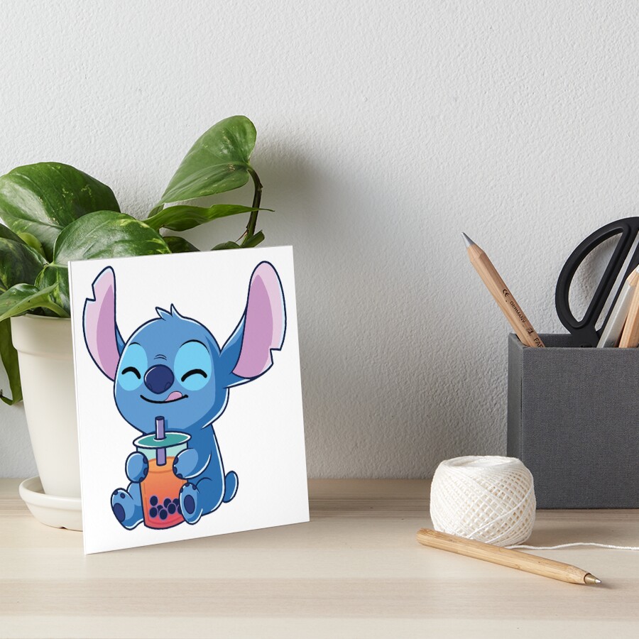 "Cute Stitch Drinking Bubble Tea" Photographic Print for Sale by ...