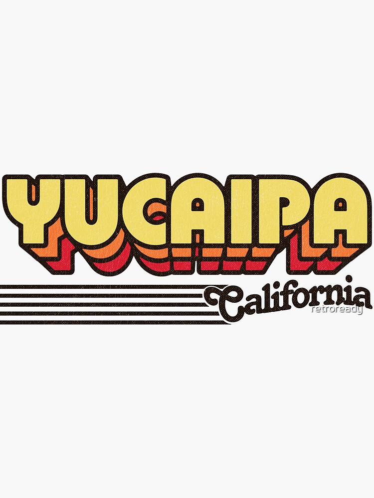 "Yucaipa, California | Retro Stripes" Sticker for Sale by retroready ...